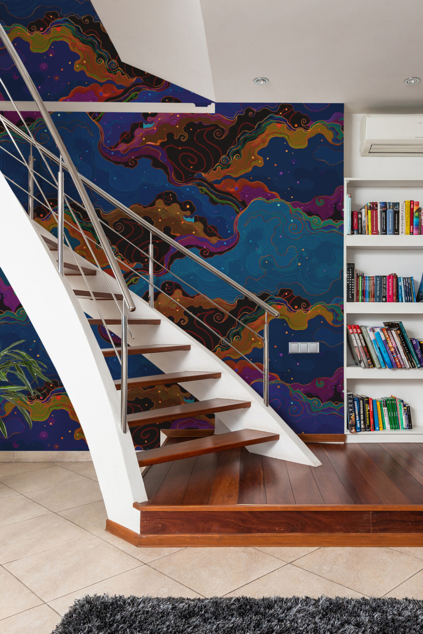 Mystical Dark Clouds Peel and Stick Wall Mural or Non-Pasted