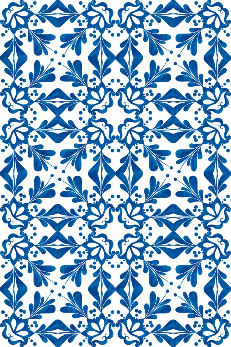 Azulejo Peel and Stick Wallpaper or Non-Pasted