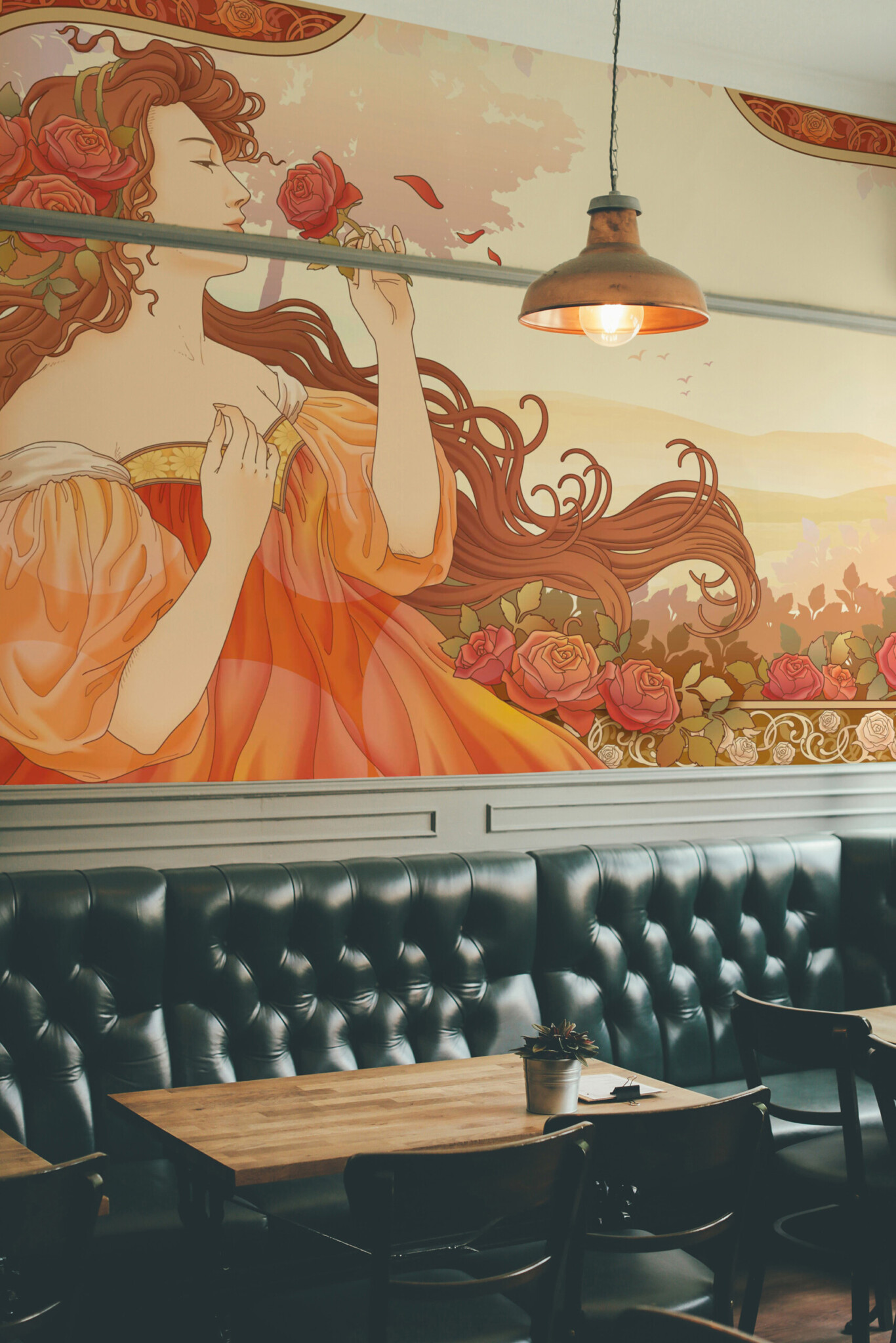 Romantic Art Nouveau Peel and Stick Wall Mural or Non-Pasted