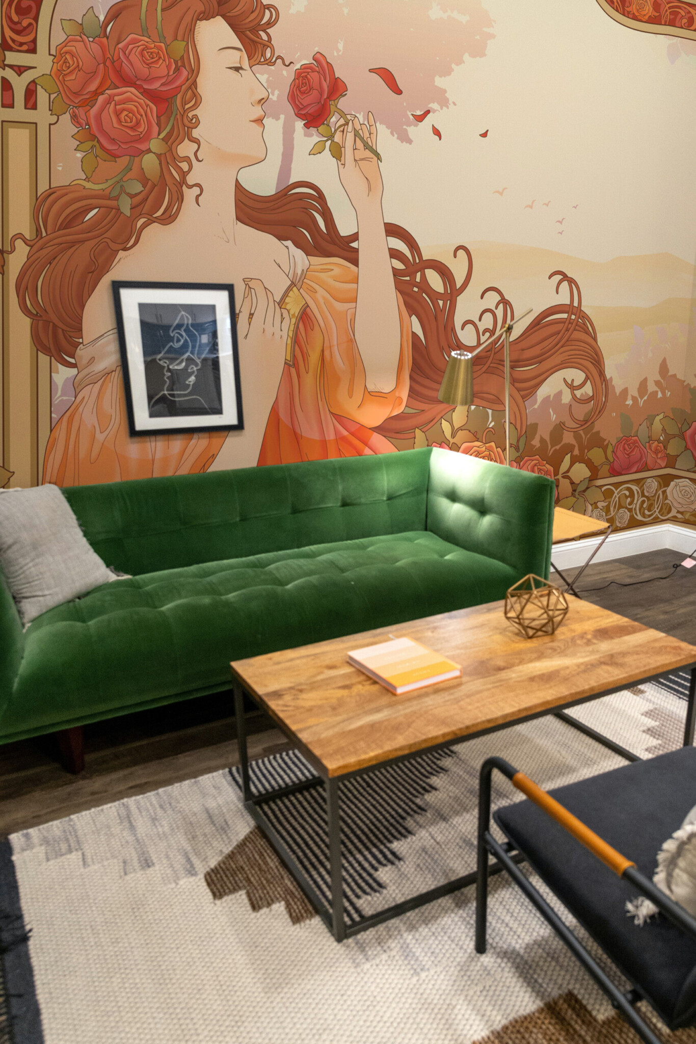 Romantic Art Nouveau Peel and Stick Wall Mural or Non-Pasted