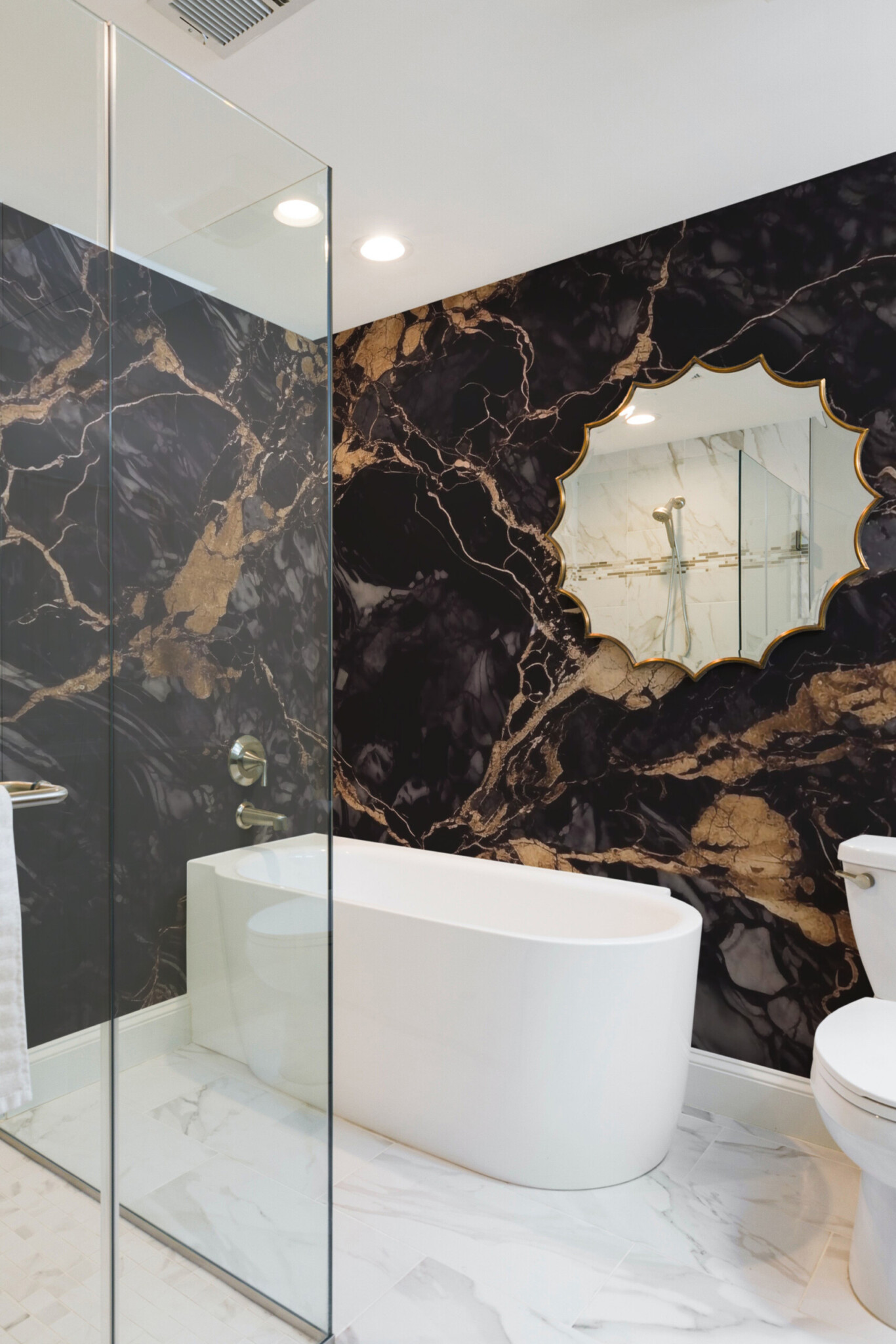 Luxury Black Marble Peel and Stick Wall Mural or Non-Pasted