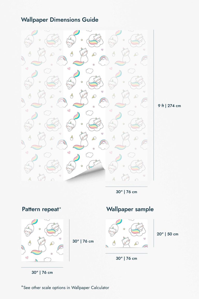 Magic Cats Peel and Stick Wallpaper or Non-Pasted