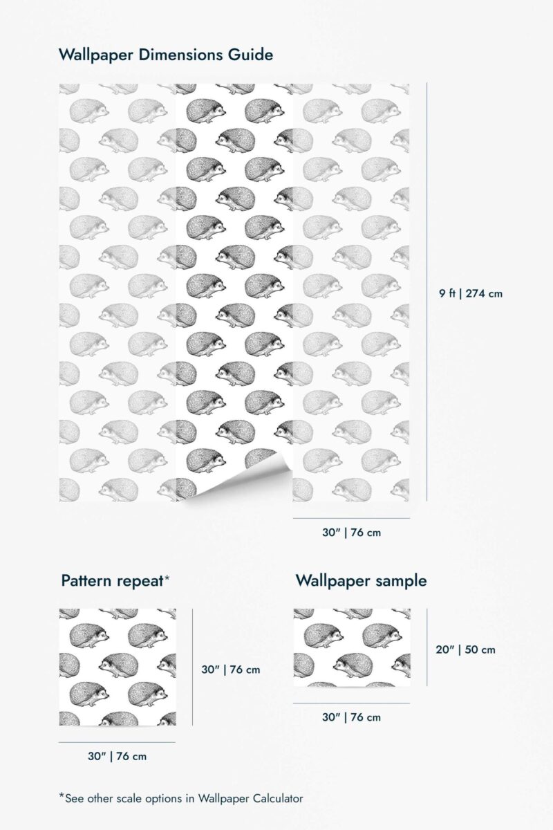 Hedgehog Peel and Stick Wallpaper or Non-Pasted