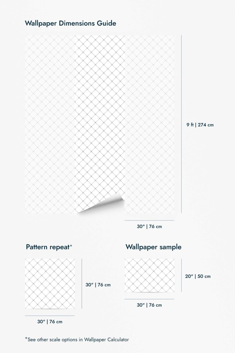 Diagonal grid Peel and Stick Wallpaper or Non-Pasted