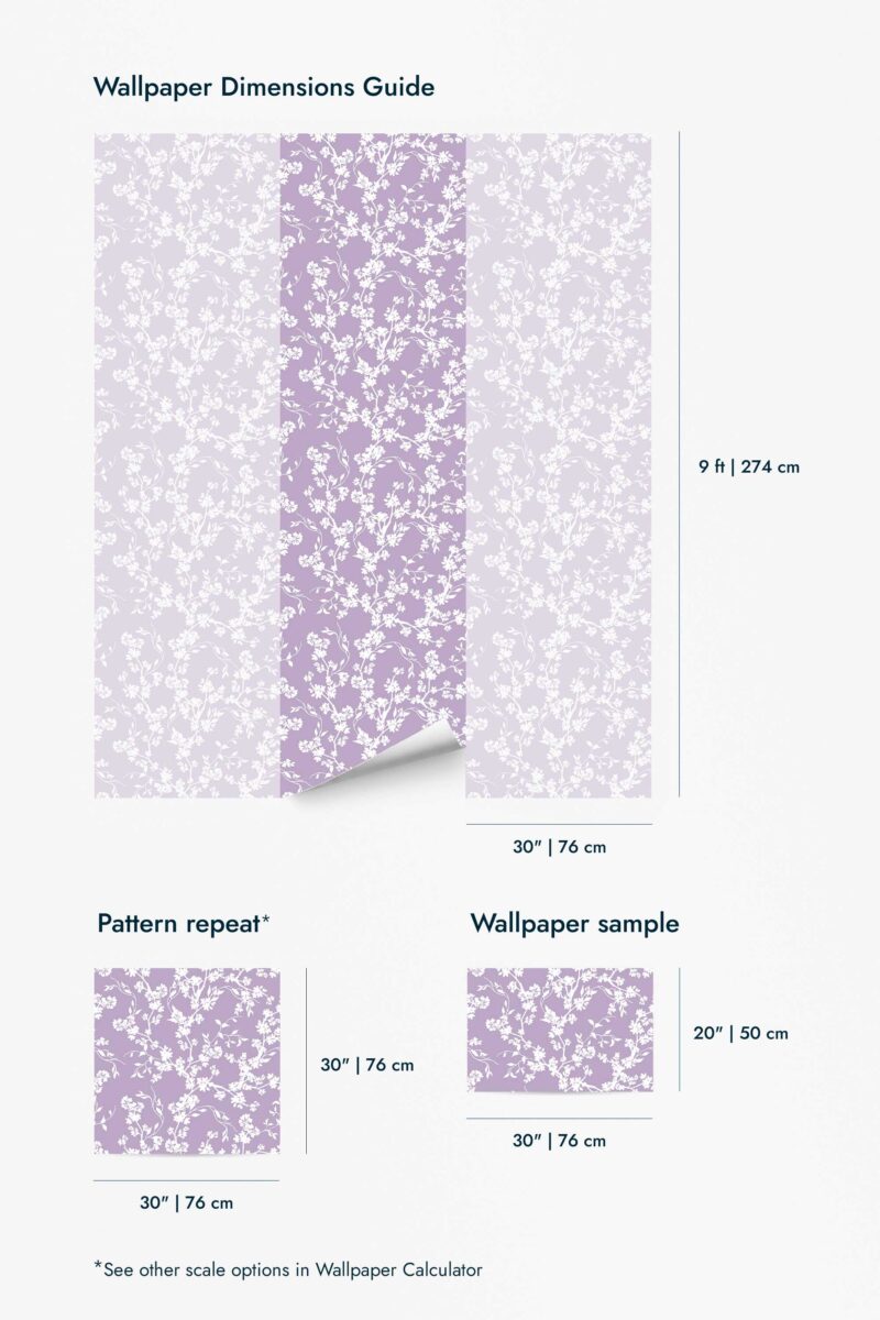Purple sakura Peel and Stick Wallpaper or Non-Pasted