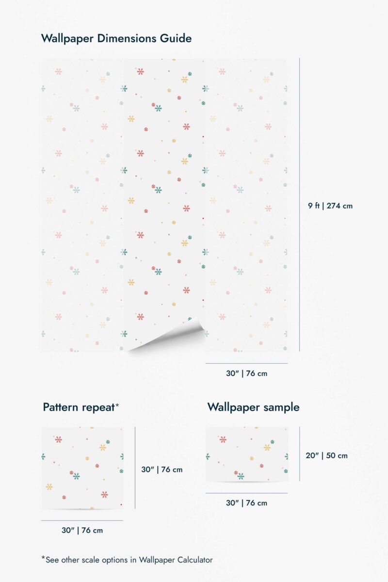 Snowflake Peel and Stick Wallpaper or Non-Pasted