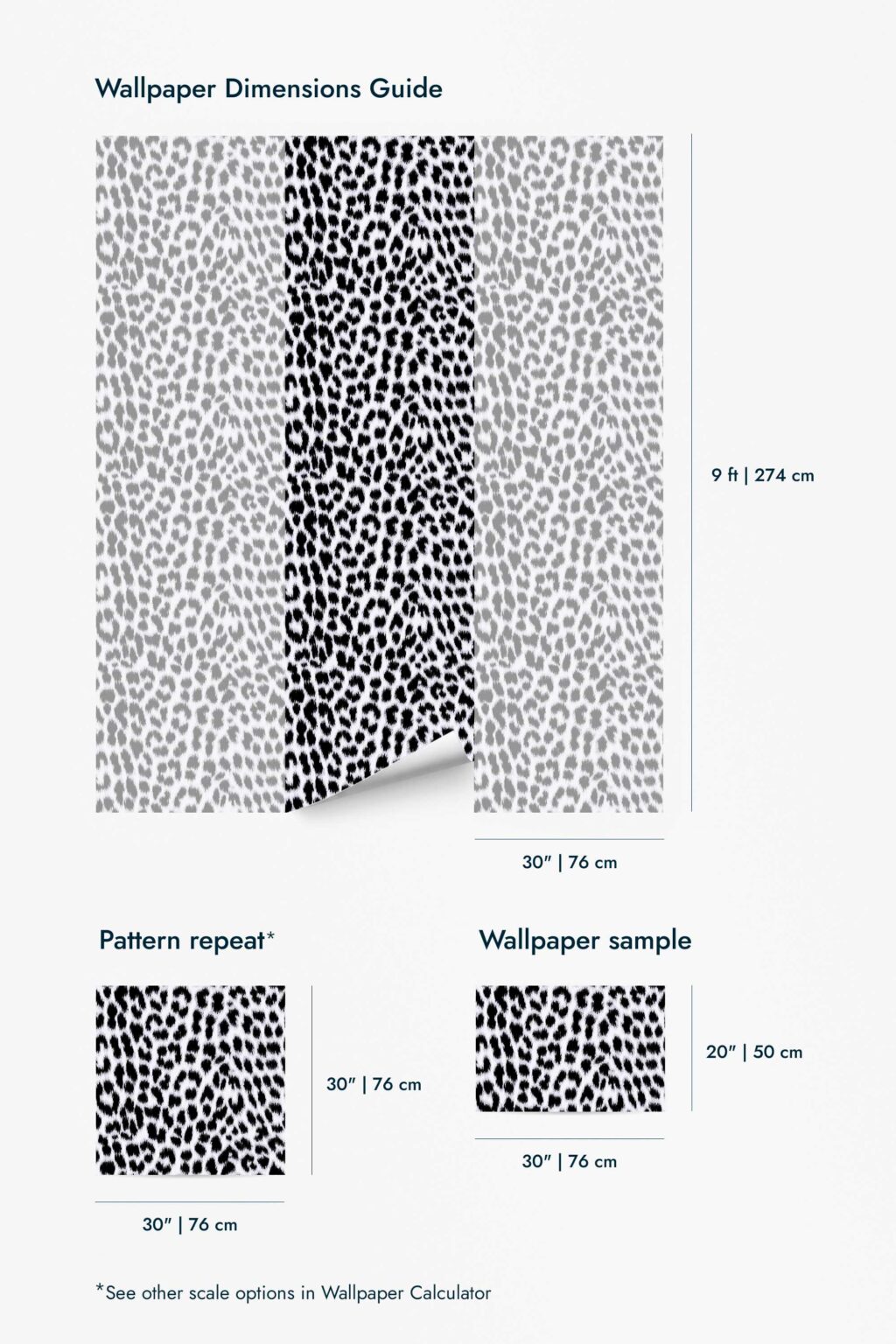 Snow leopard pattern Peel and Stick Wallpaper or Non-Pasted