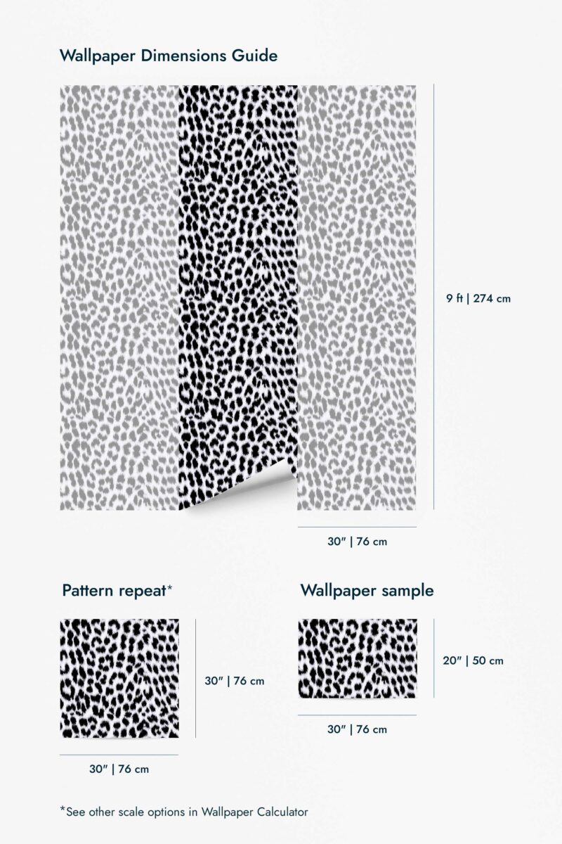 Snow leopard pattern Peel and Stick Wallpaper or Non-Pasted