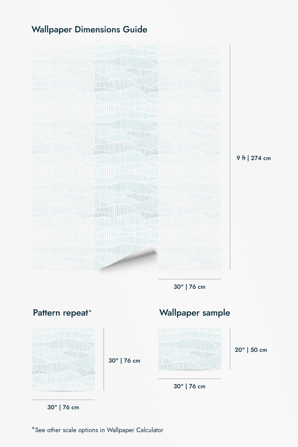 Neutral blue line art Peel and Stick Wallpaper or Non-Pasted