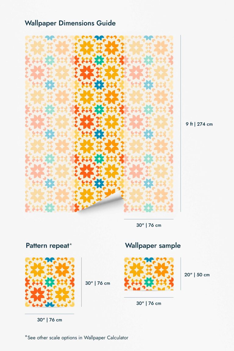 Sunshine Symphony in Retro Tiles Peel and Stick Wallpaper or Non-Pasted