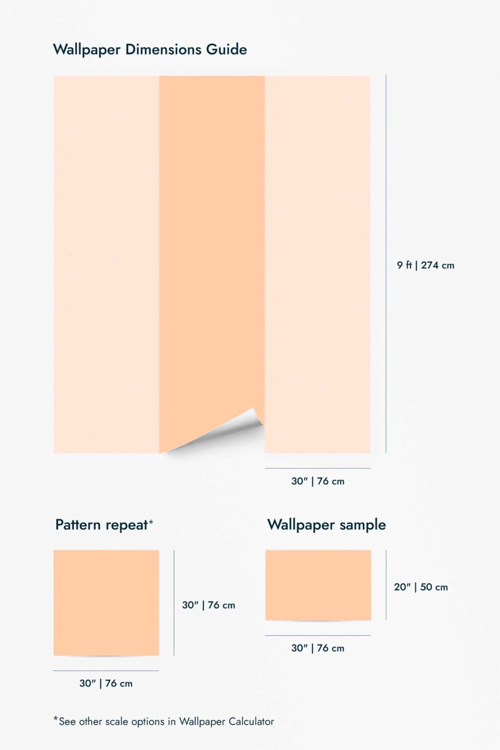 Peach Solid Color Peel and Stick Wallpaper or Non-Pasted