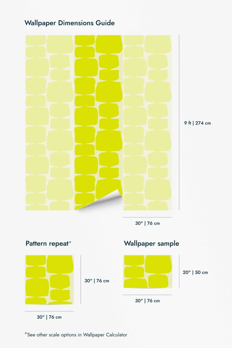 Retro Chartreuse Peel and Stick Wallpaper or Non-Pasted