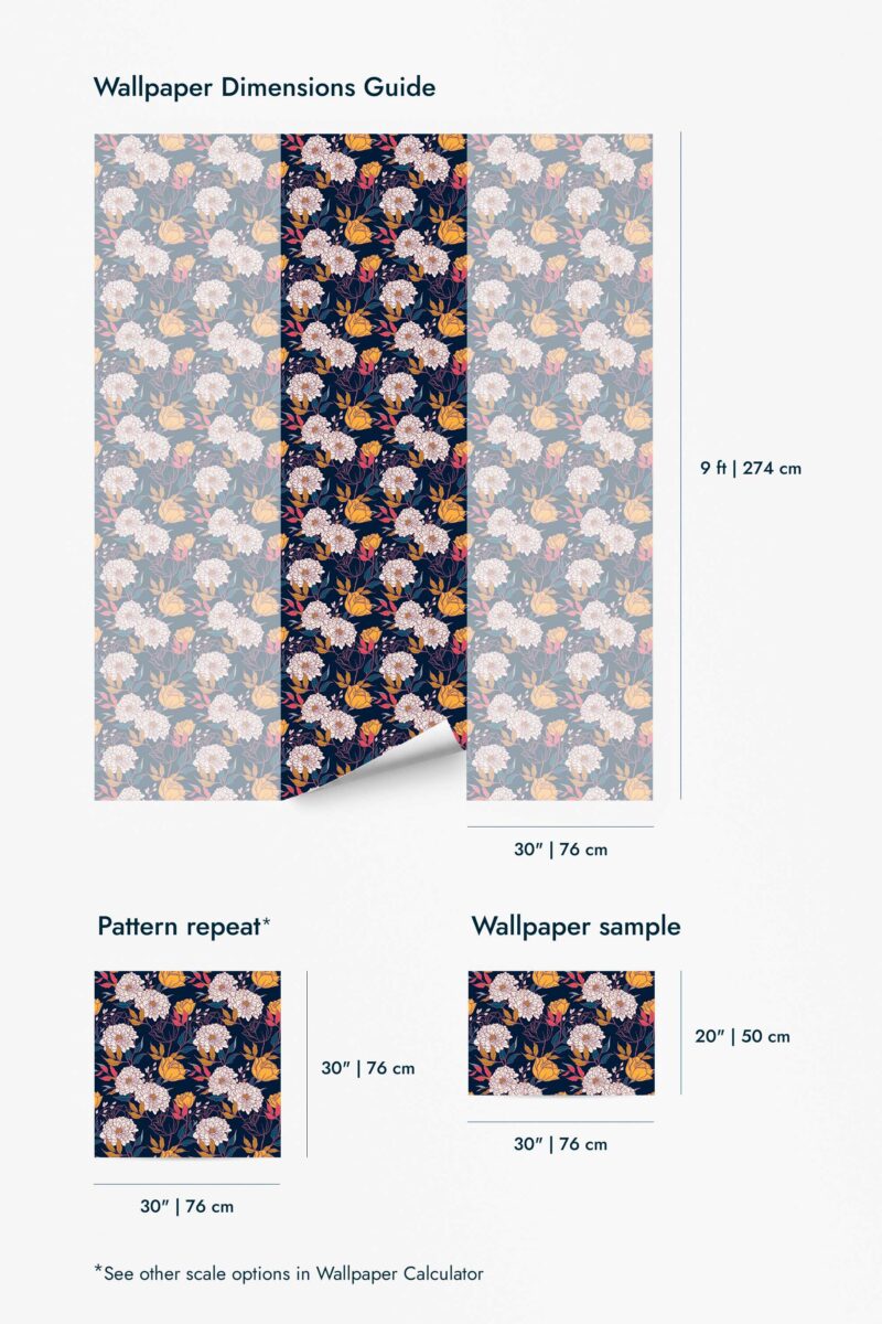 Vintage Bloom Peel and Stick Wallpaper or Non-Pasted