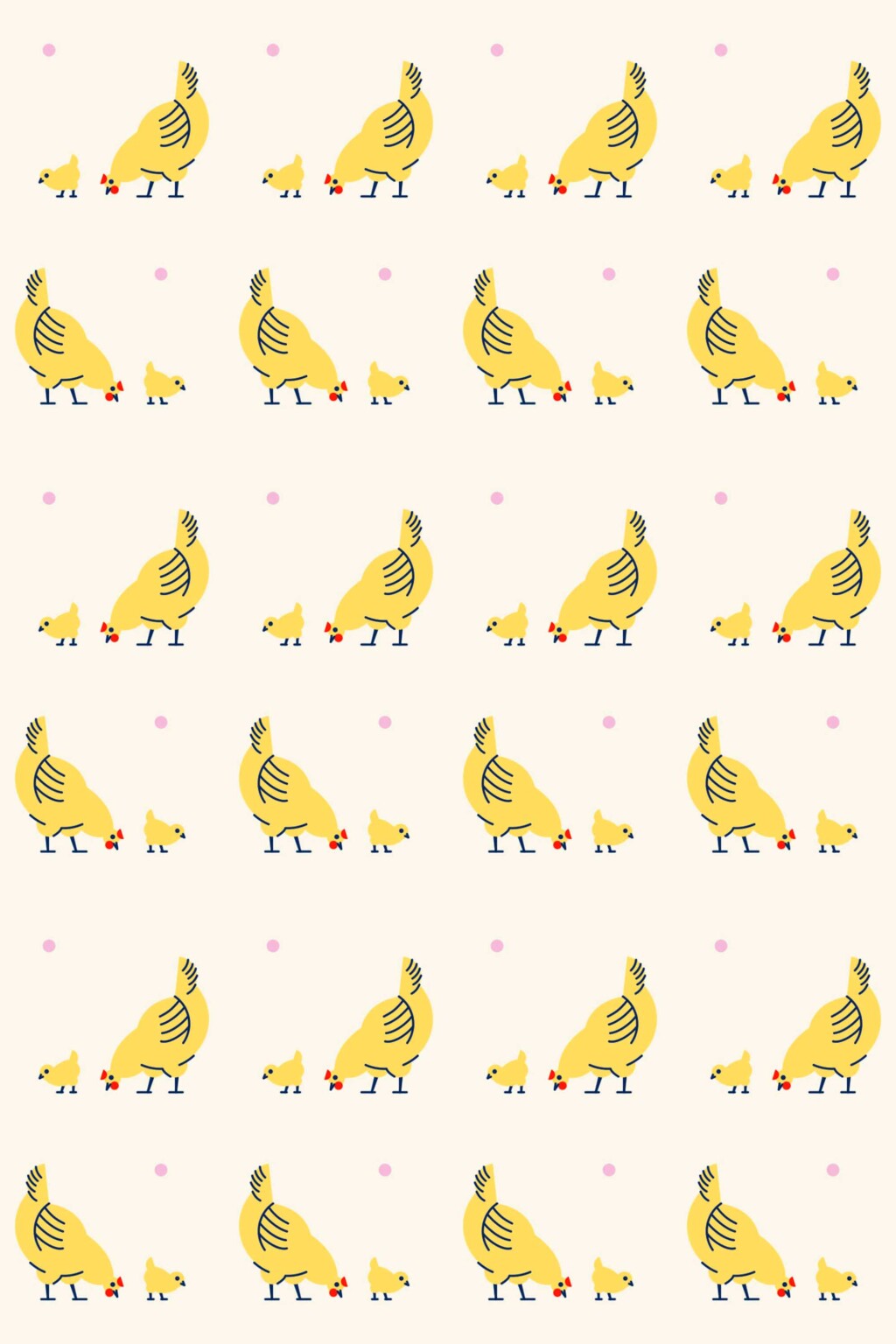 Graphic Chicken Peel and Stick Wallpaper or Non-Pasted