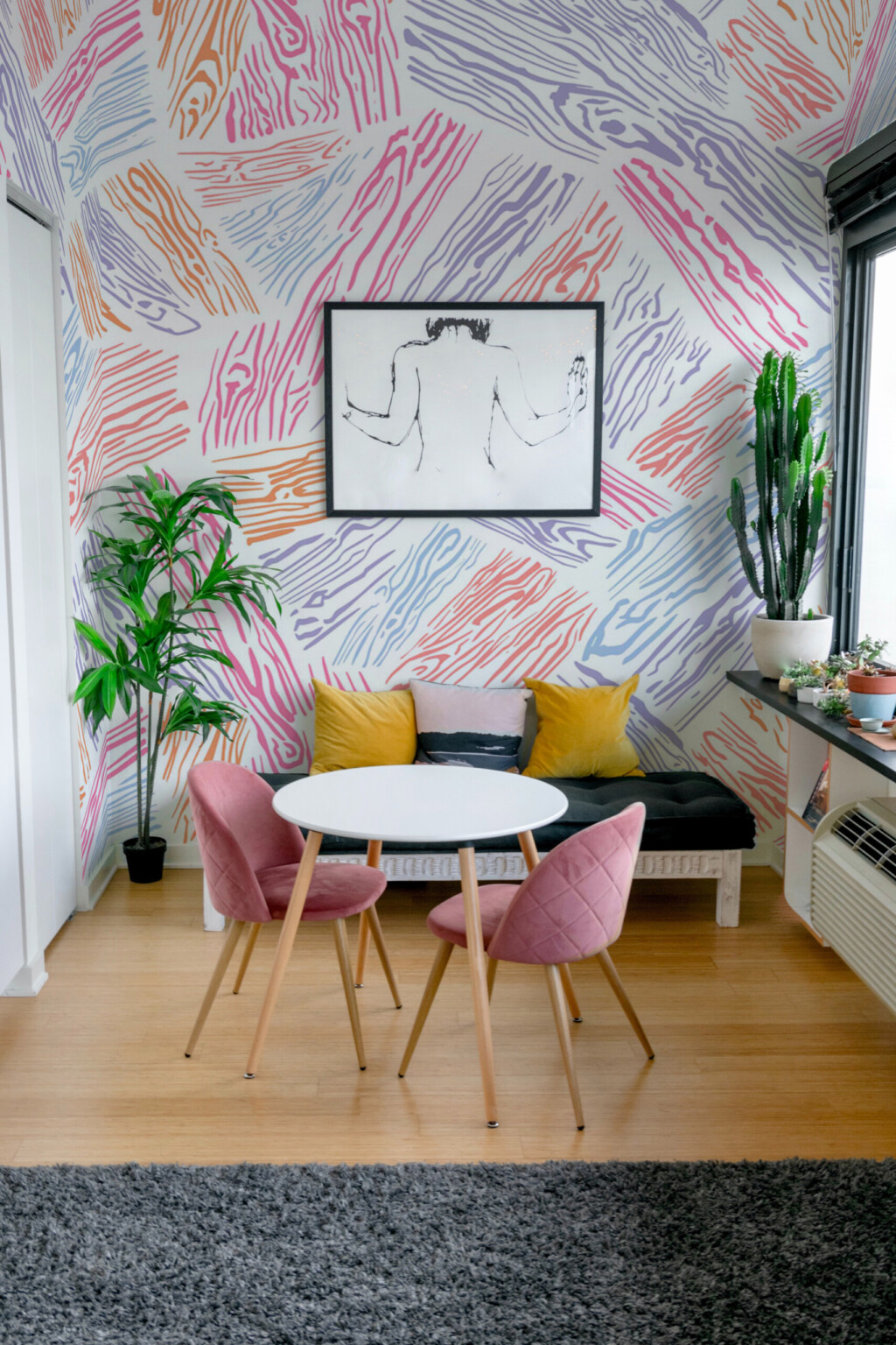 Playful Wood Contours Peel and Stick Wall Mural or Non-Pasted