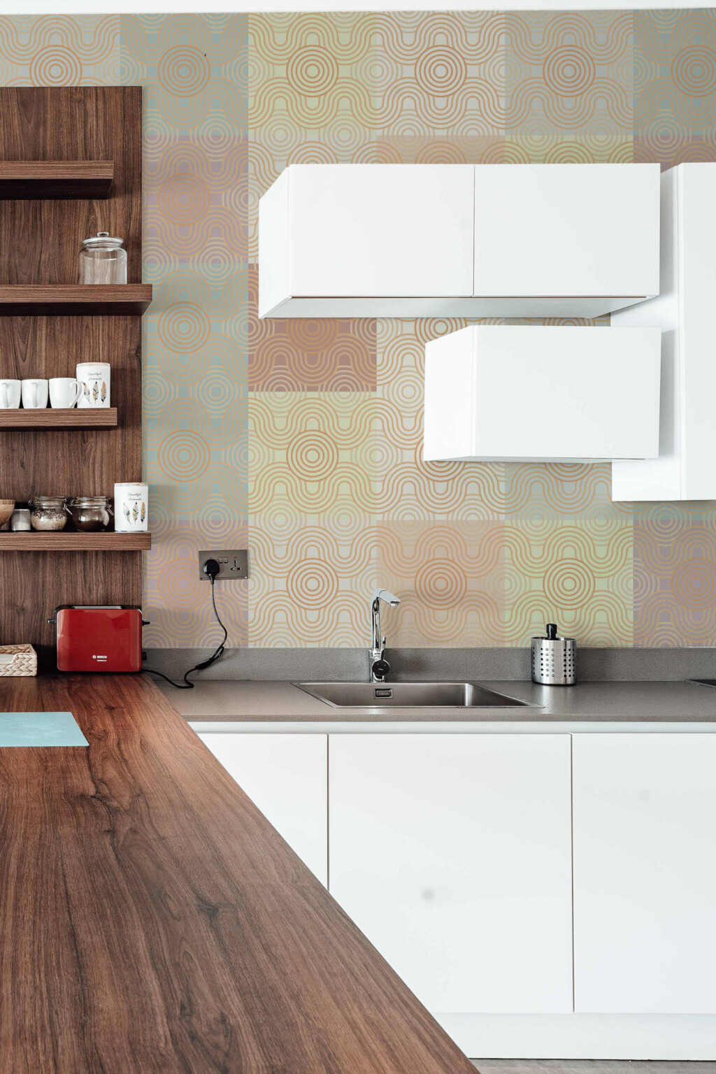 Retro Tile Harmony Peel and Stick Wall Mural or Non-Pasted