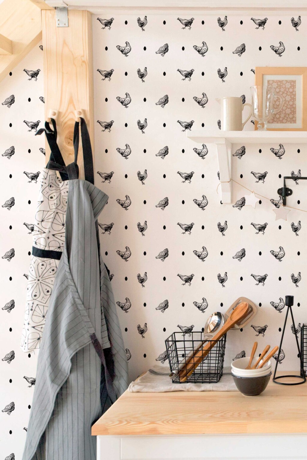 Farm Chicken Peel and Stick Wallpaper or Non-Pasted