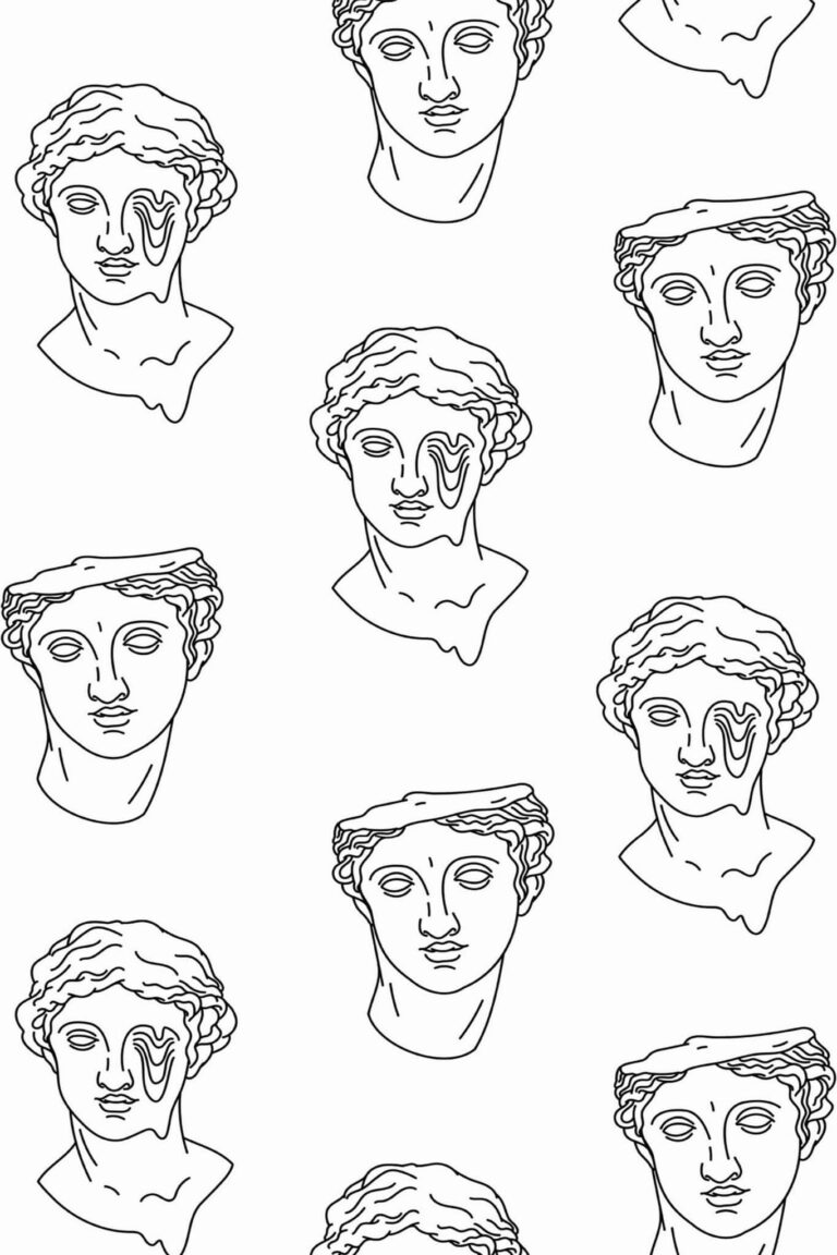 Abstract greek head Wallpaper - Peel and Stick or Non-Pasted