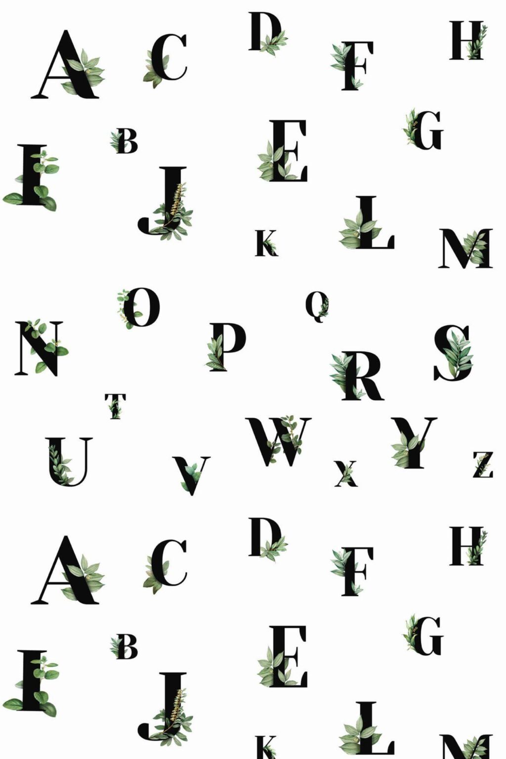 Aesthetic alphabet Wallpaper - Peel and Stick or Non-Pasted
