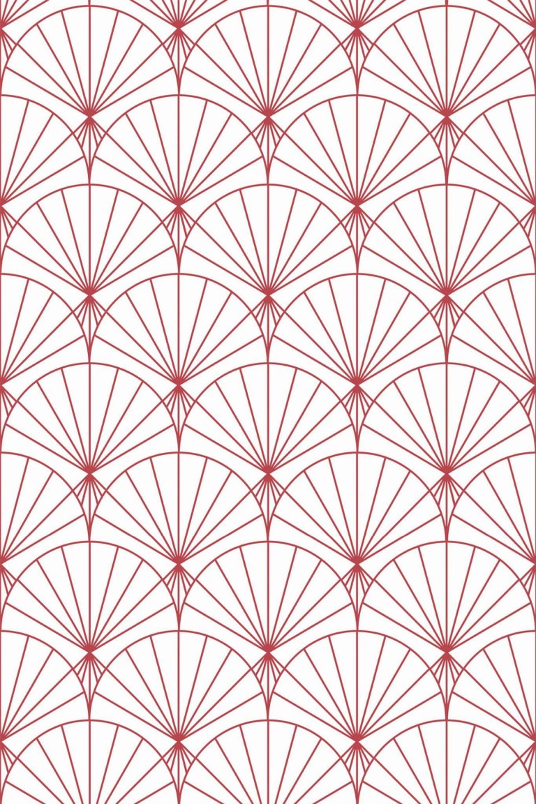 Red china pattern Peel and Stick Wallpaper or Unpasted