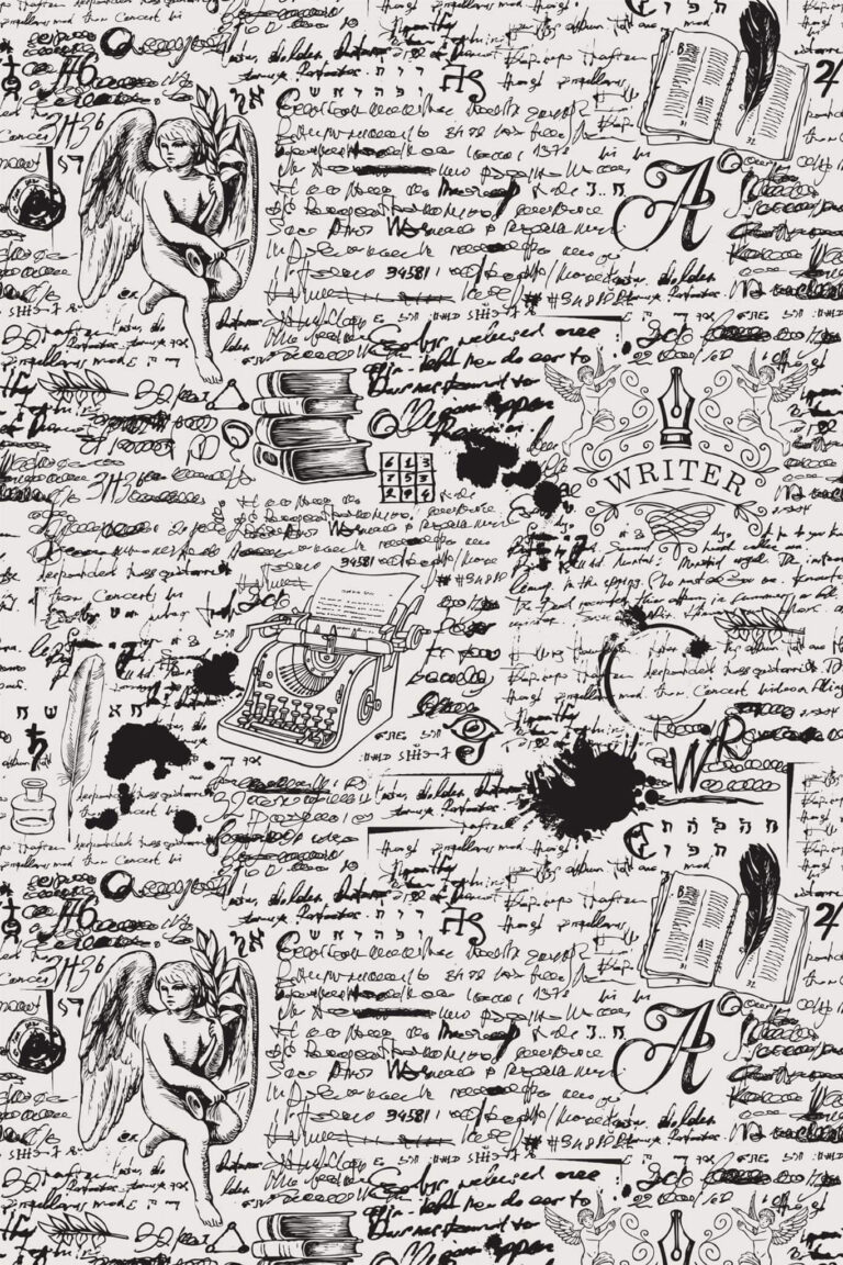 Black and white handwriting Wallpaper - Peel and Stick or Non-Pasted