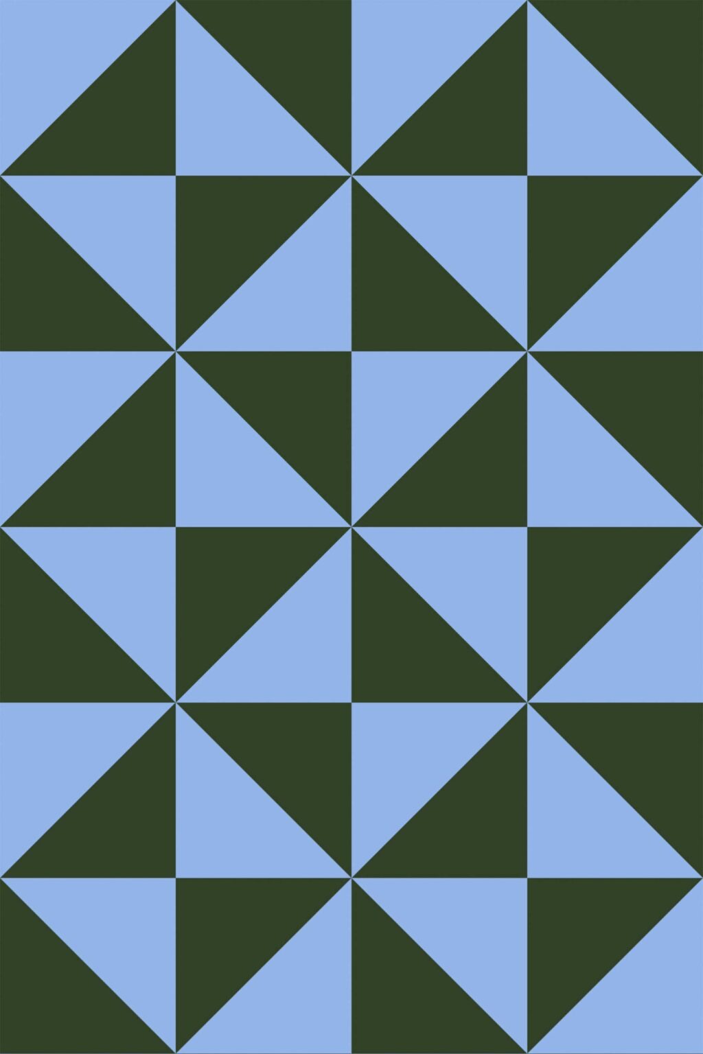 Blue and Green Triangles Peel and Stick Wallpaper