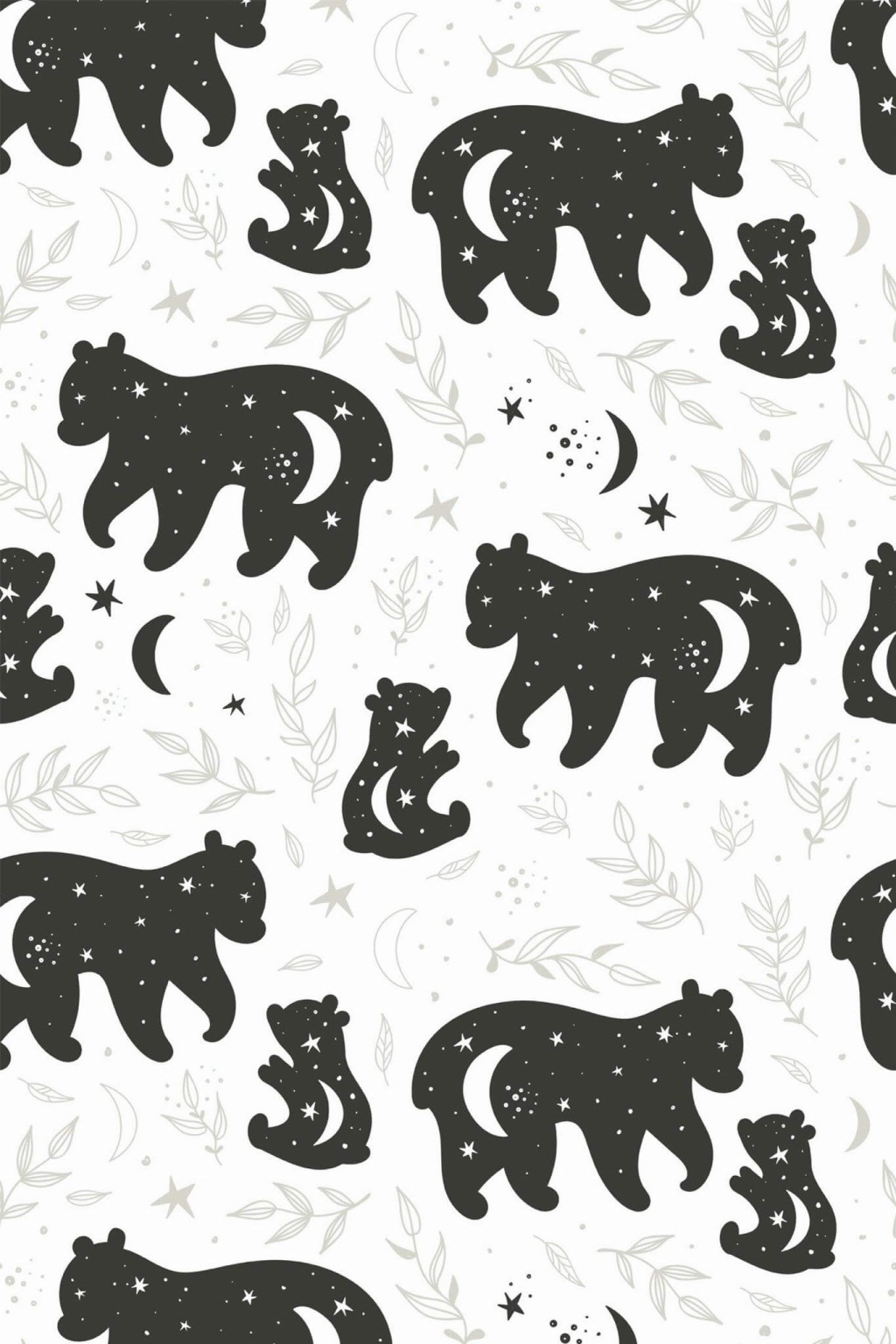 Boho bear Peel and Stick Wallpaper or Non-pasted