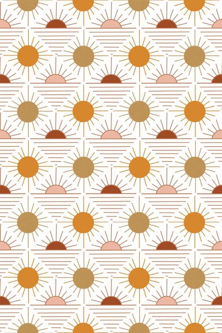 Boho sun Peel and Stick Wallpaper or Non-pasted