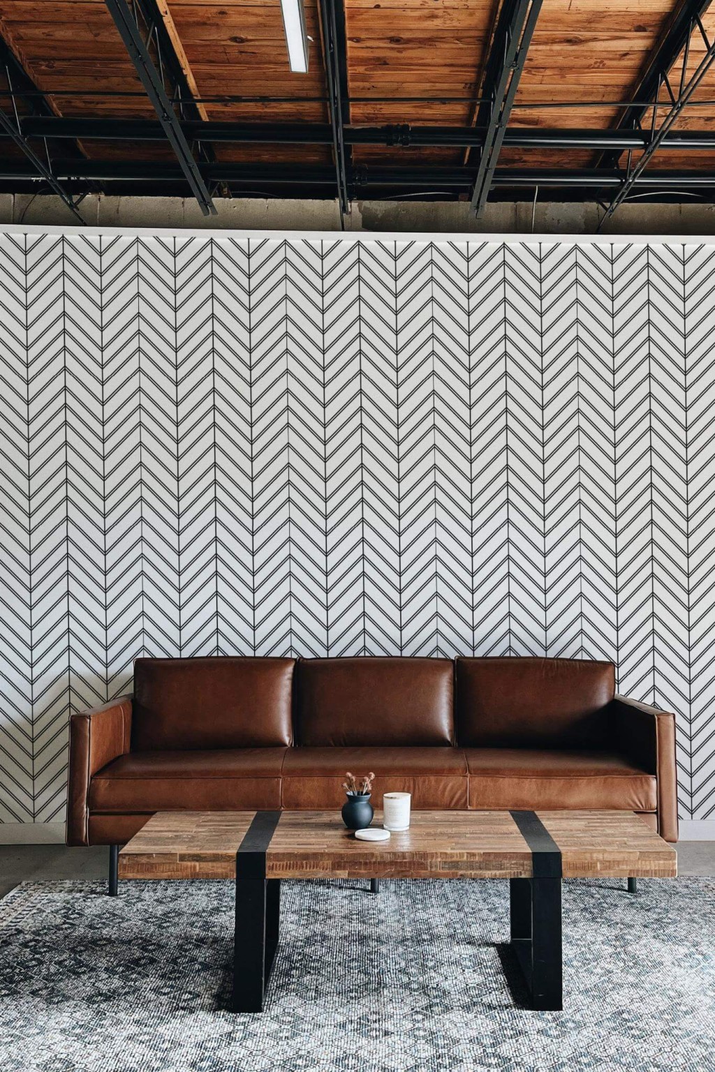 Chevron pattern Peel and Stick Wallpaper or Non-pasted