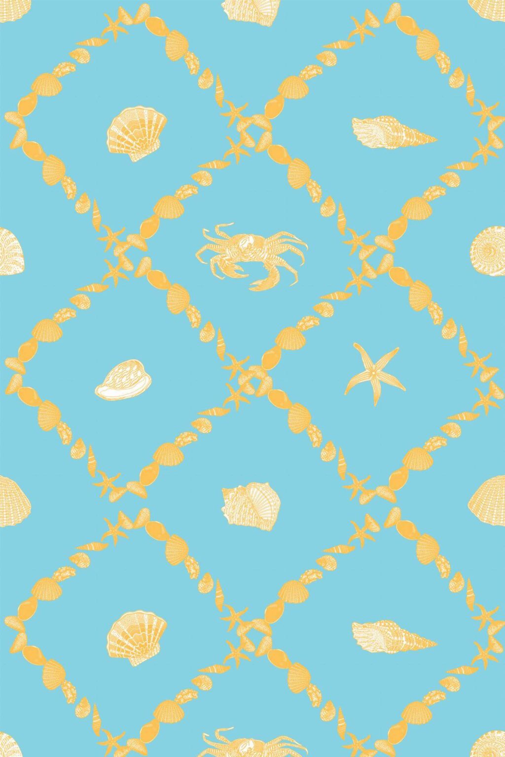 Coastal pattern Peel and Stick Wallpaper or Non-pasted