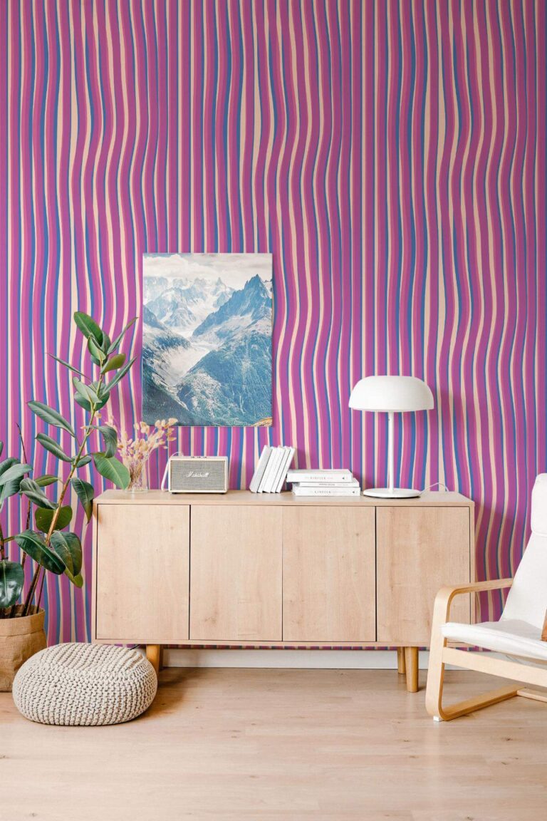 Distorted lines Peel and Stick Wallpaper or Non-pasted