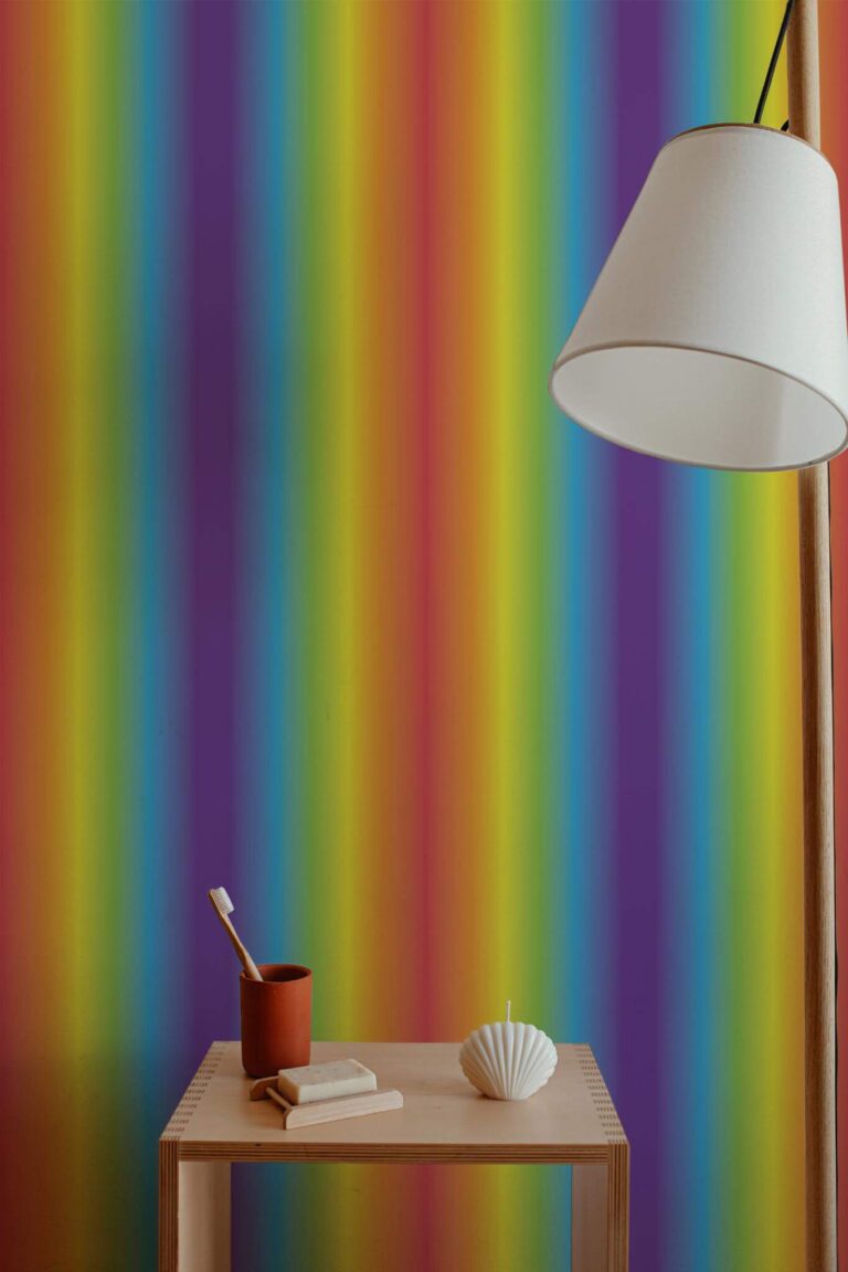 Gradient rainbow Peel and Stick Wallpaper or Non-pasted