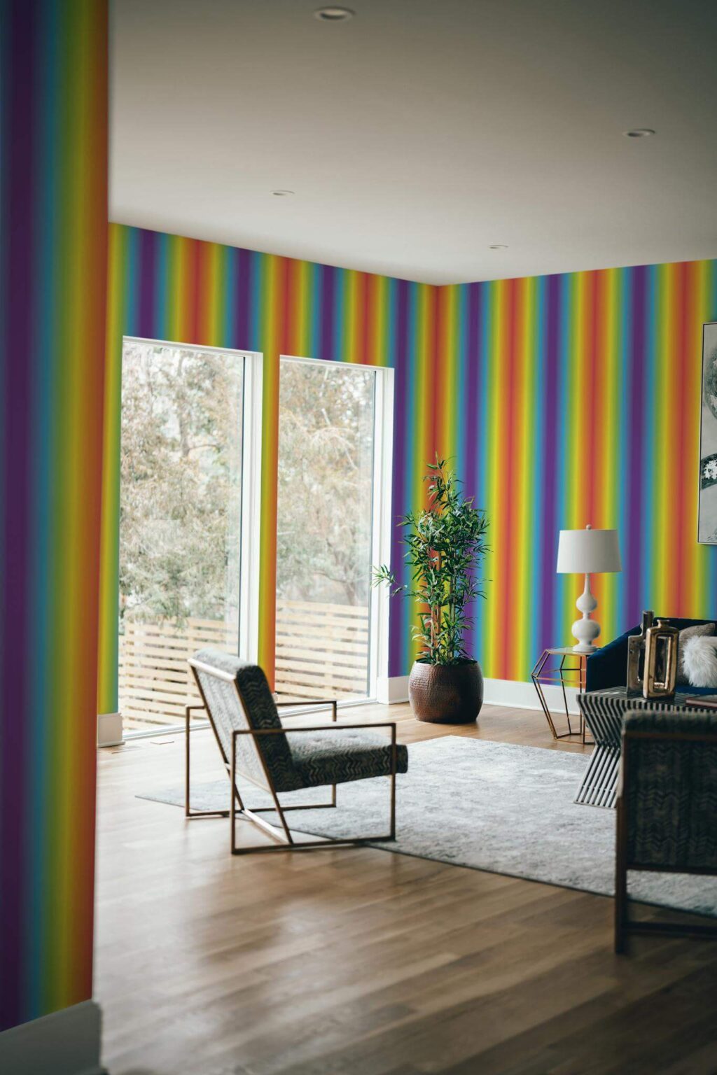 Gradient rainbow Peel and Stick Wallpaper or Non-pasted