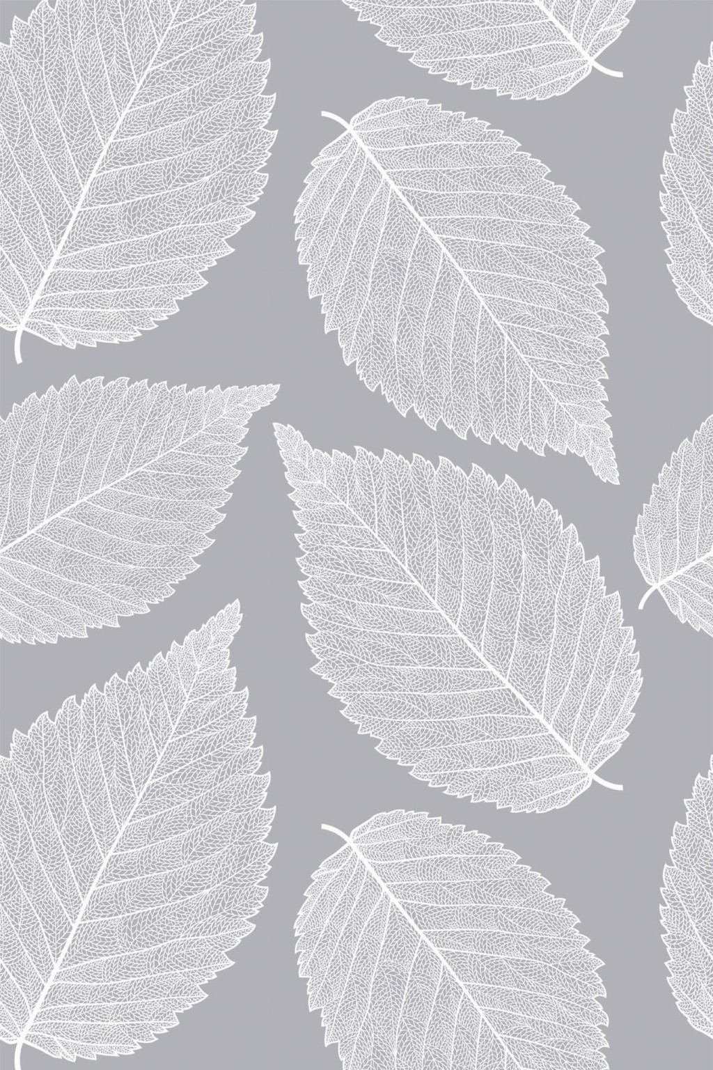 Gray leaf Wallpaper - Peel and Stick or Non-Pasted