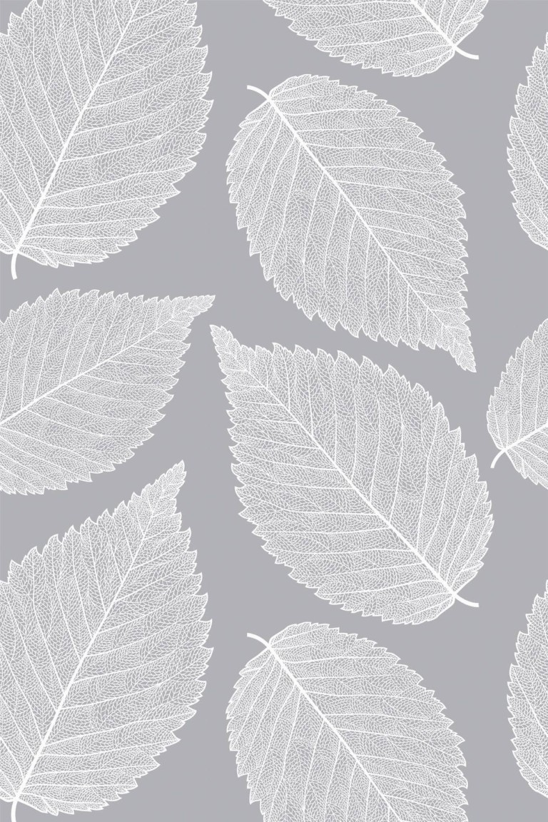 Gray leaf Wallpaper - Peel and Stick or Non-Pasted