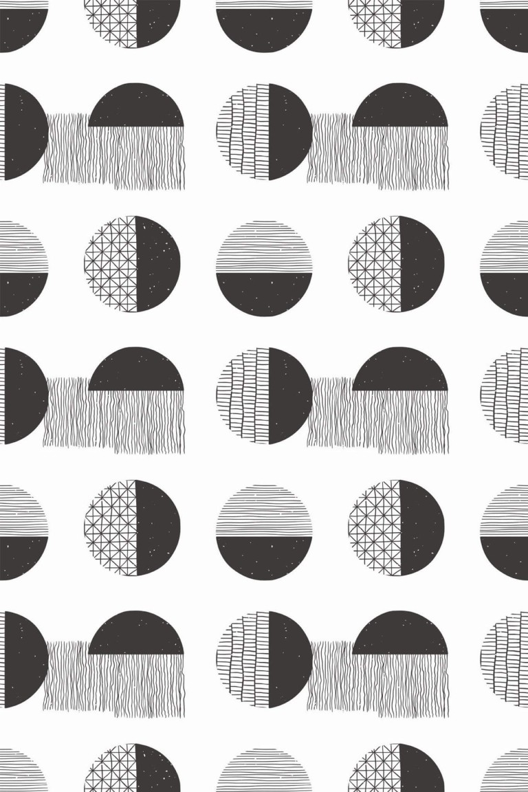 Modern geometric circles Peel and Stick Wallpaper or Non-pasted