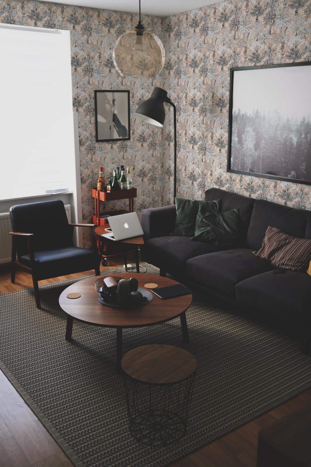 Neutral palm tree Peel and Stick Wallpaper or Non-pasted