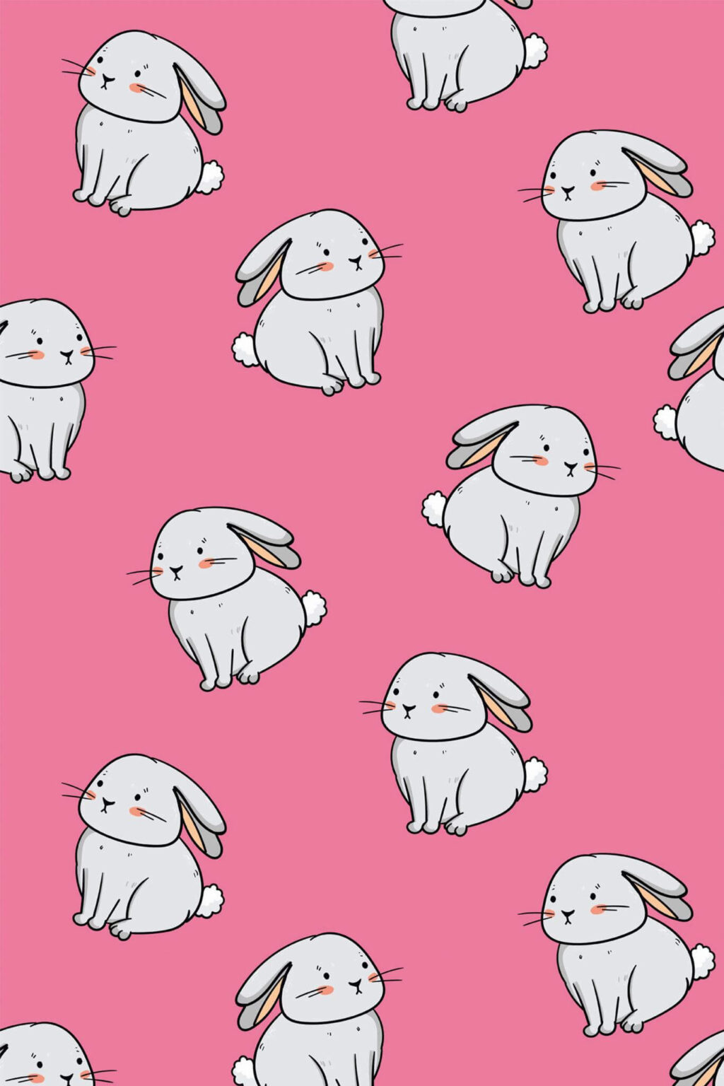 Pink bunny Peel and Stick Wallpaper or Non-pasted
