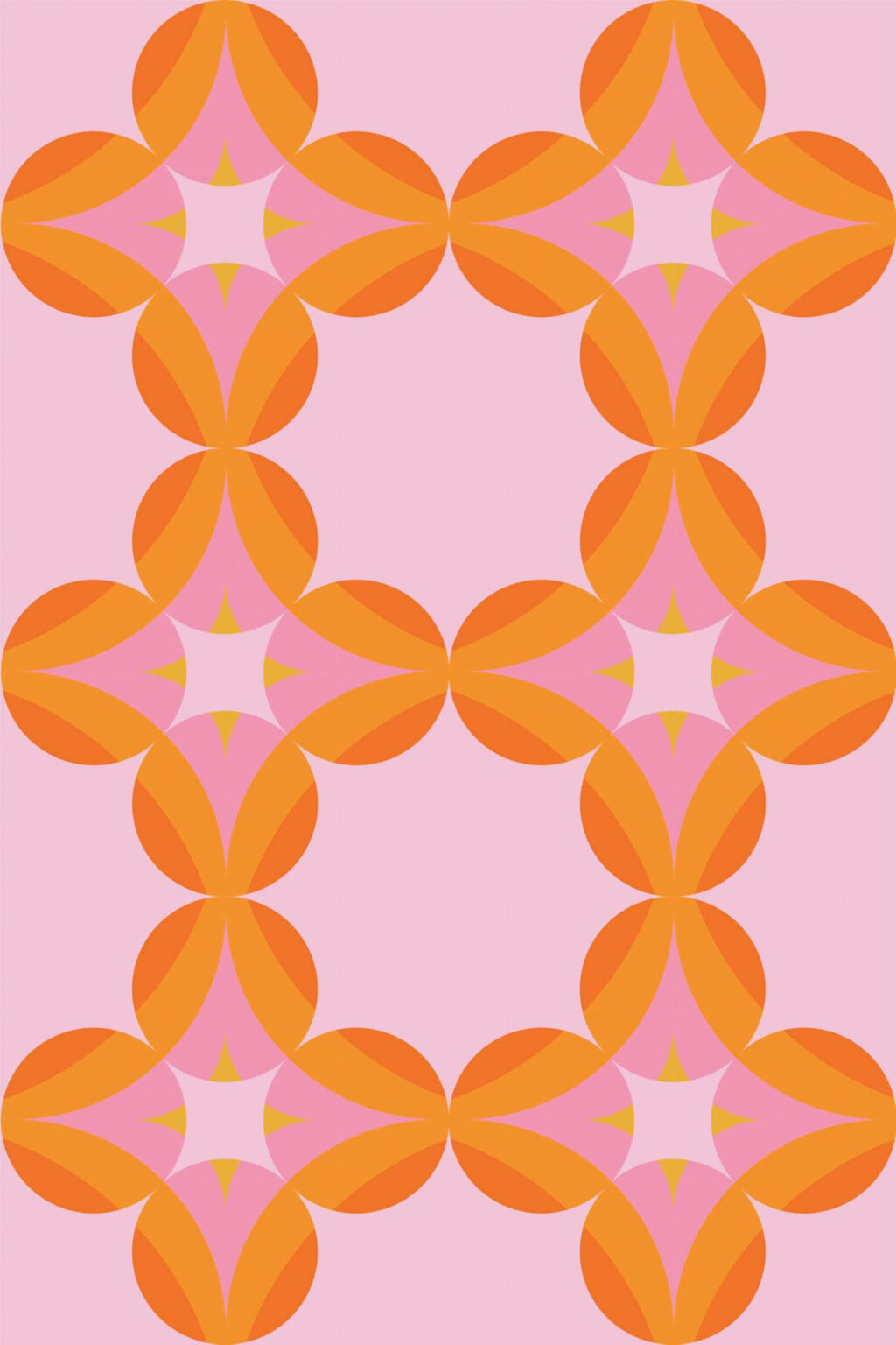 Pink retro Wallpaper - Peel and Stick or Non-Pasted
