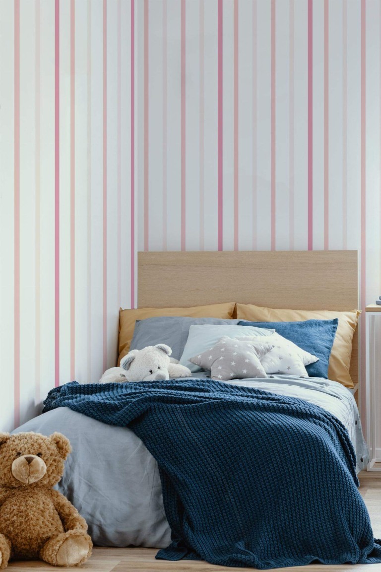Pink stripe Wallpaper - Peel and Stick or Non-Pasted