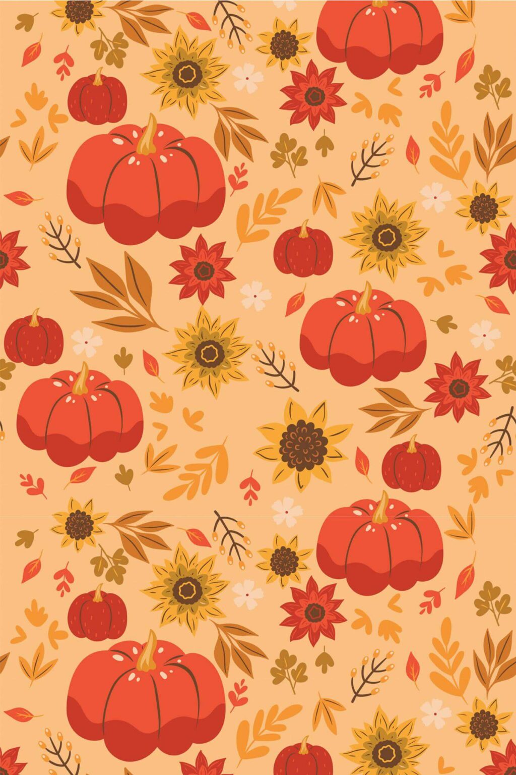 Pumpkin autumn Peel and Stick Wallpaper or Non-pasted