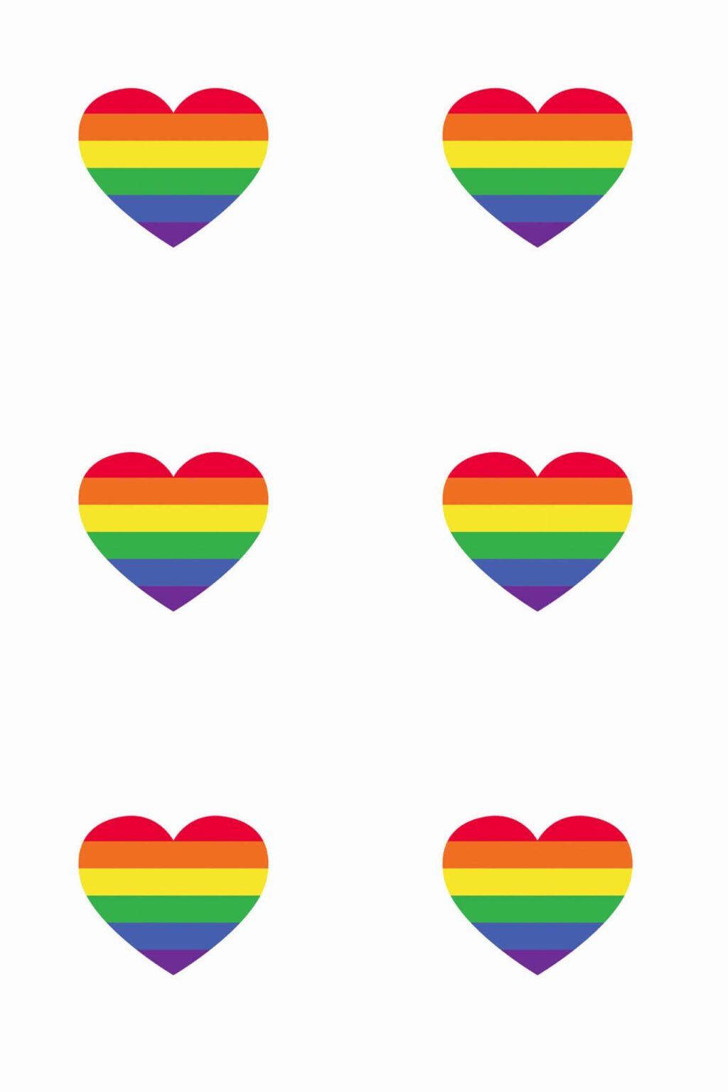 Rainbow hearts Wallpaper - Peel and Stick or Non-Pasted