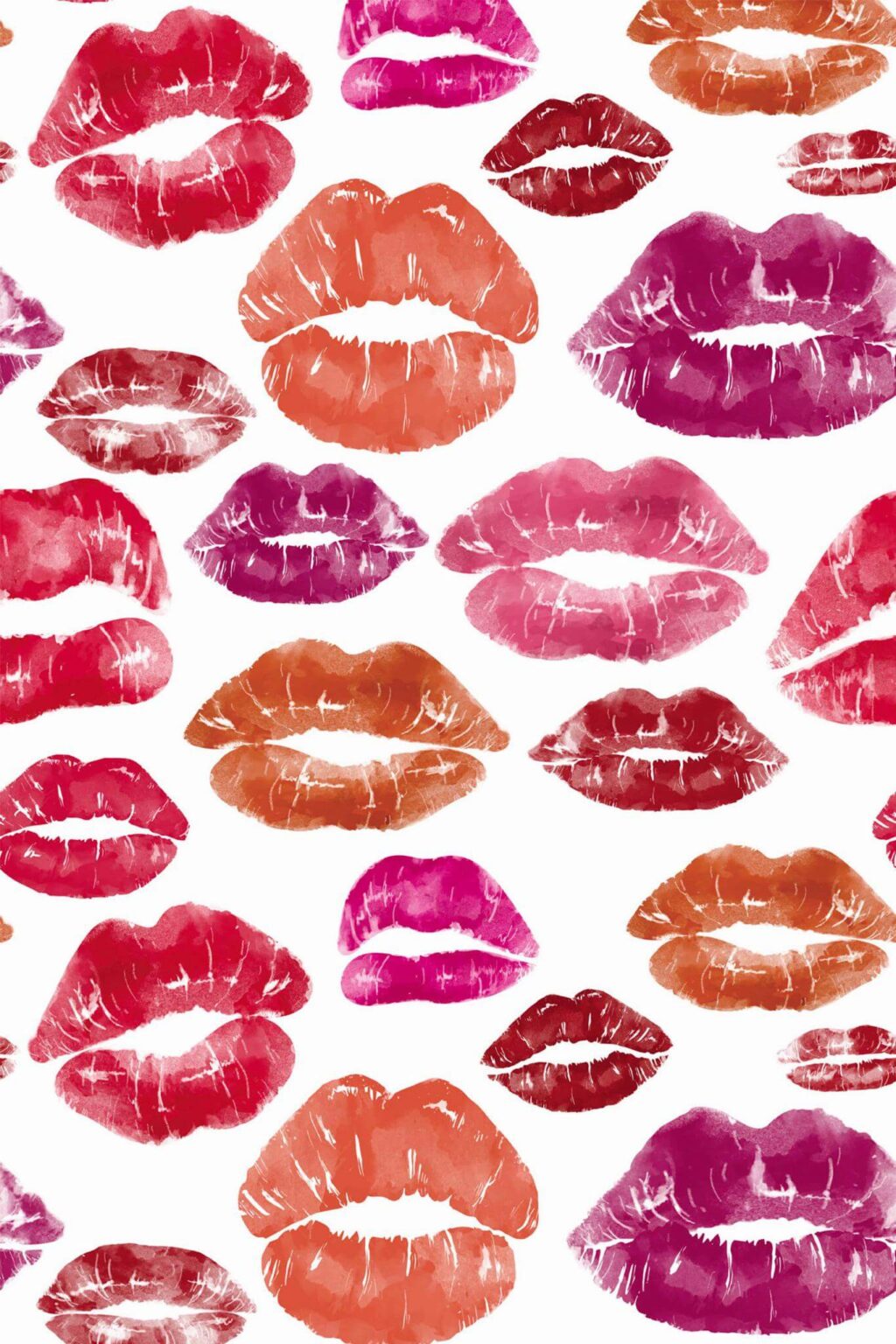 Red and pink kiss Peel and Stick Wallpaper or Non-pasted
