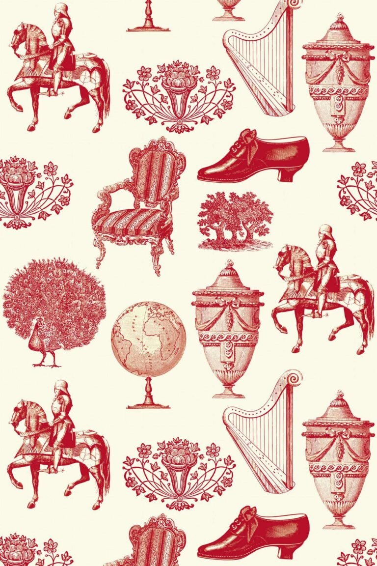 Red Cream Nostalgia Wallpaper - Peel and Stick or Non-Pasted