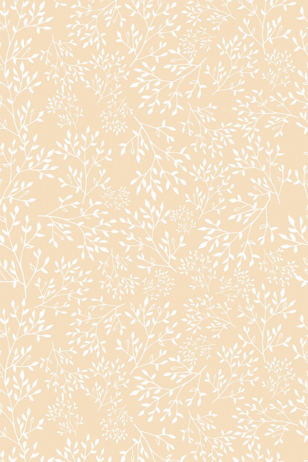 Seamless peach color leaf Peel and Stick Wallpaper or Non-pasted