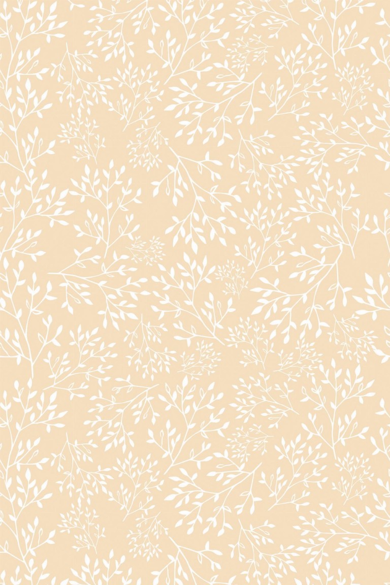 Seamless peach color leaf Peel and Stick Wallpaper or Non-pasted