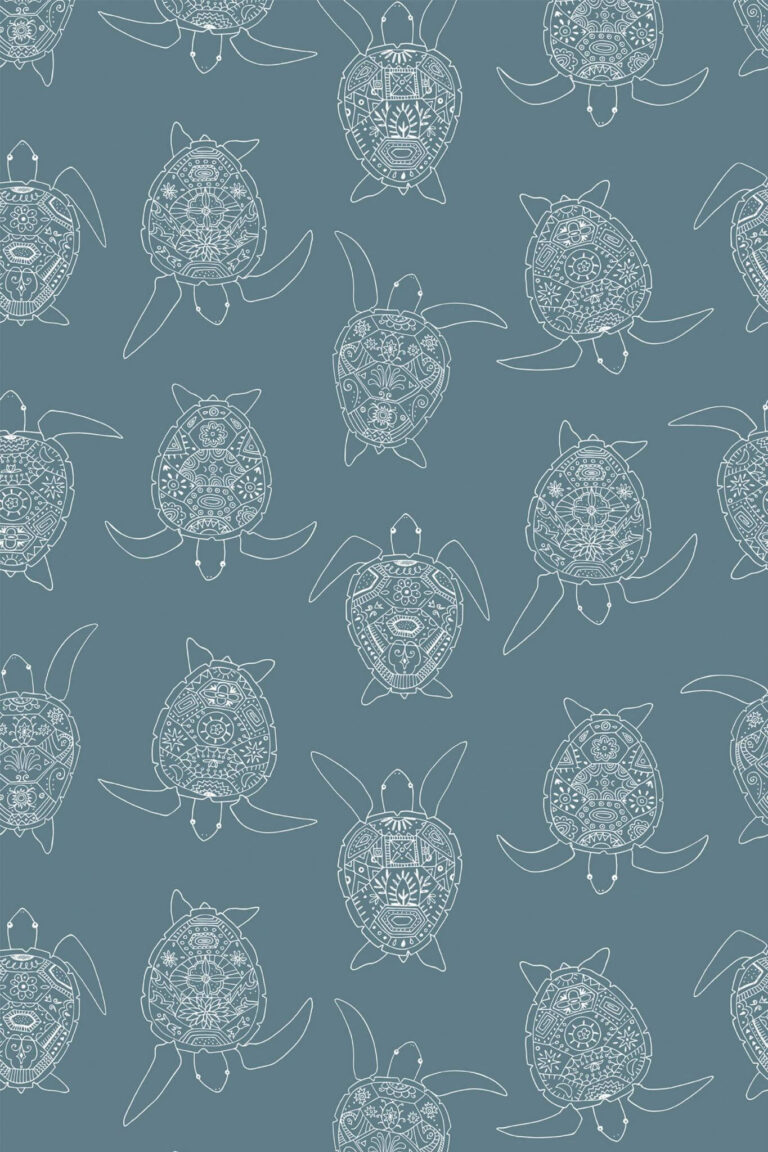 Seamless turtle Wallpaper - Peel and Stick or Non-Pasted