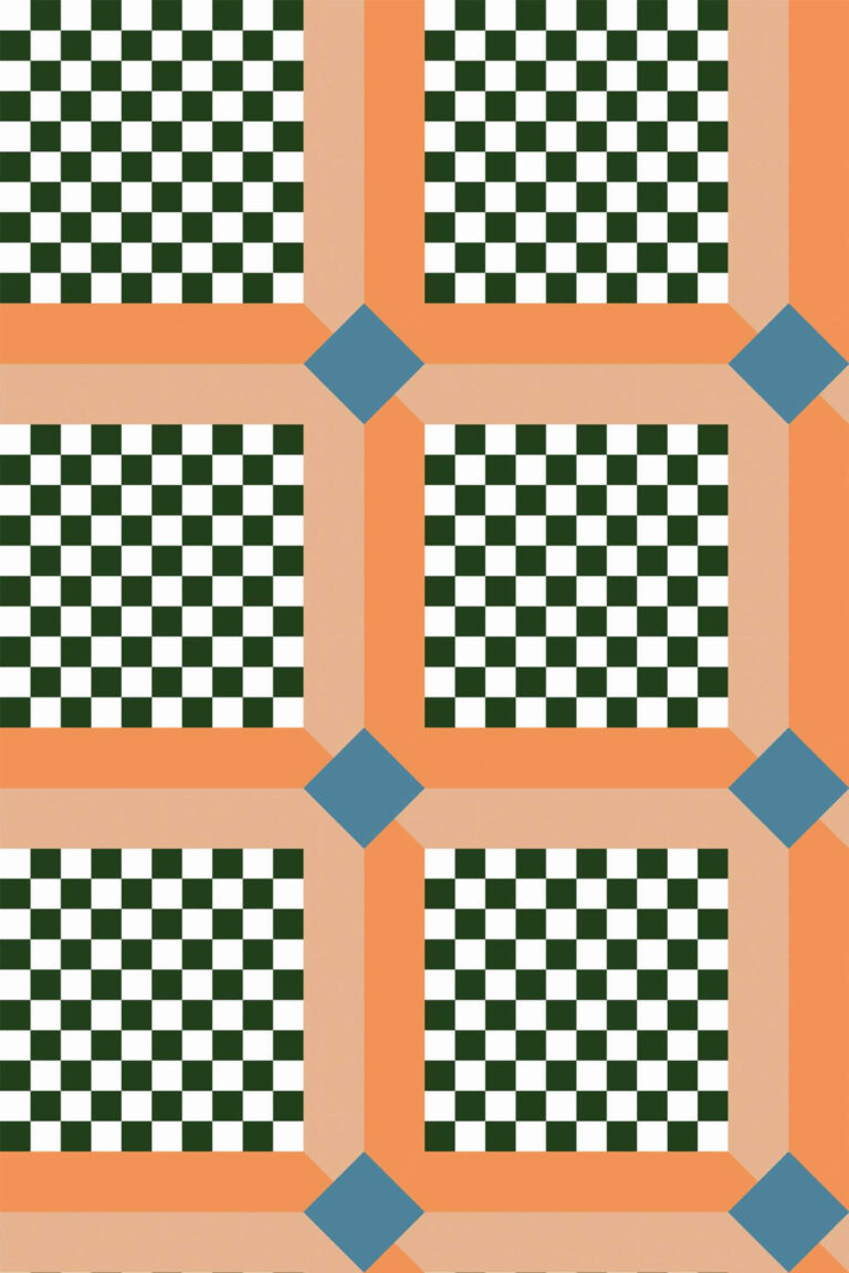 Tangerine Tessellation Wallpaper - Peel and Stick or Non-Pasted