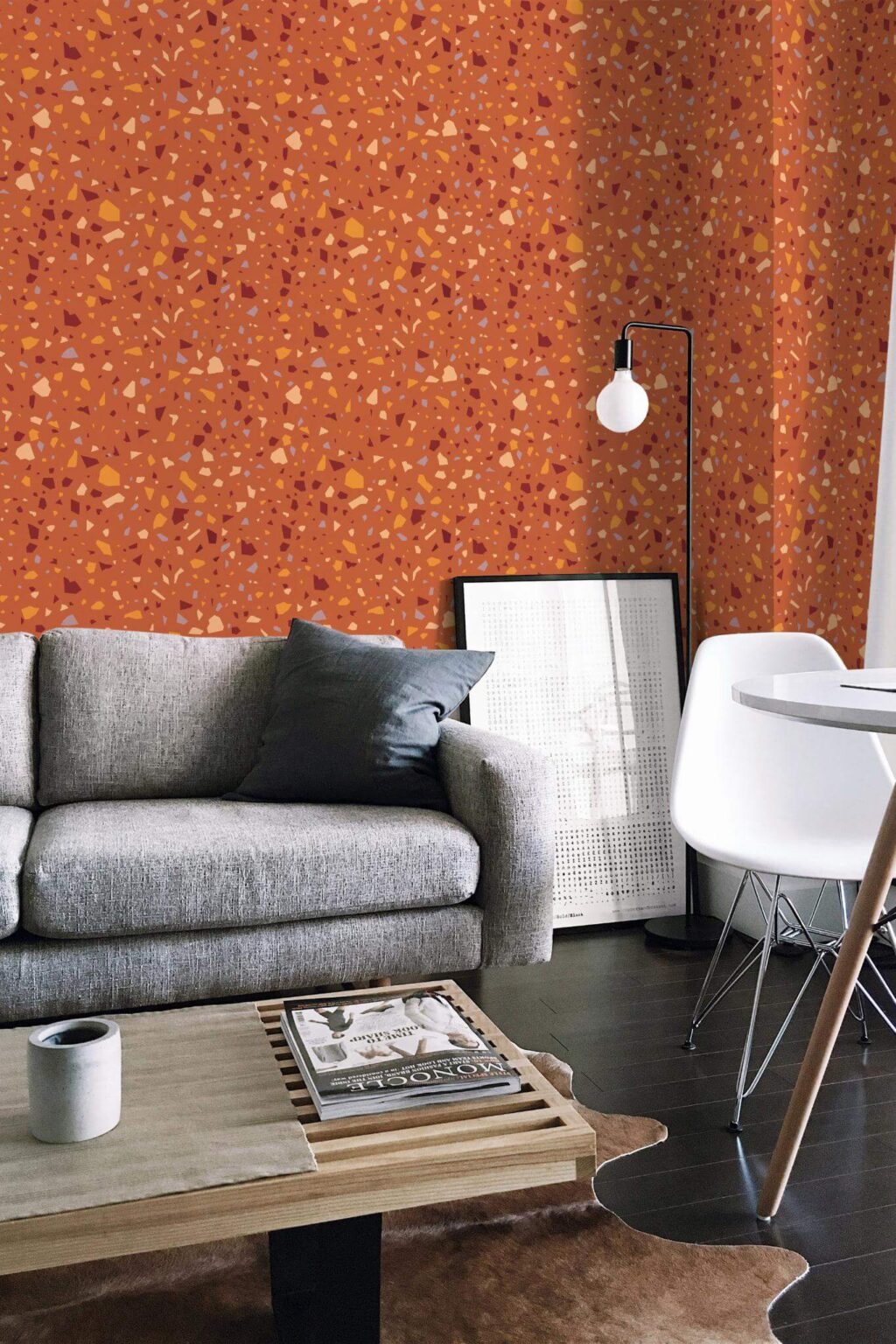 Terracotta Terrazzo Peel and Stick Wallpaper or Non-pasted