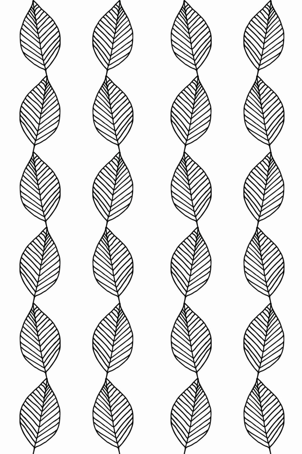 Vertical leaf print Peel and Stick Wallpaper or Non-pasted